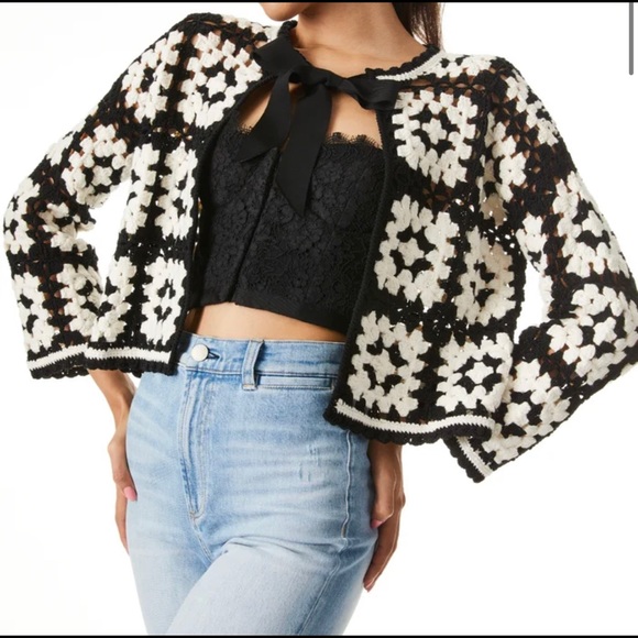 Alice + Olivia | Jackets & Coats | Anderson Cropped Boxy Cardigan With ...